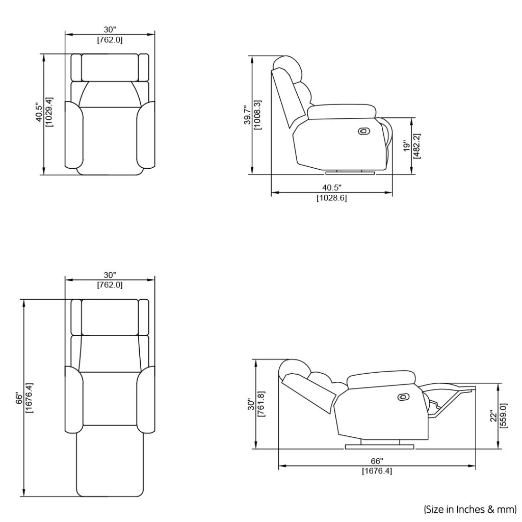 Single Seater Recliner Chair - Contour