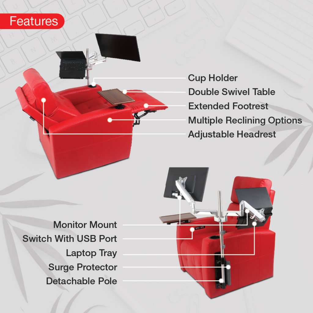 Work From Home Recliner - Flix | 1 Year Warranty | Recliners India