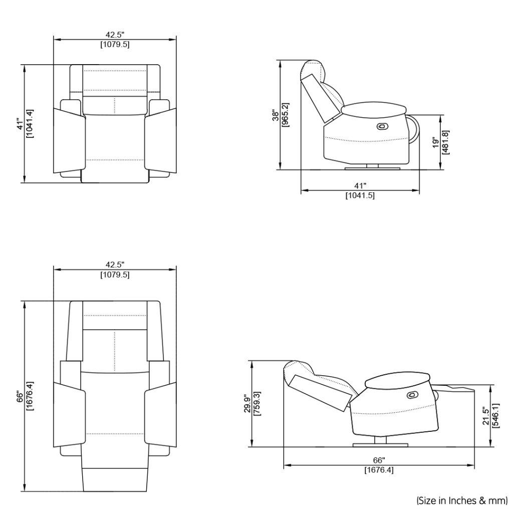 1 Seater Recliner Chair - Lazino Power | Recliner Sofa | Recliner ...