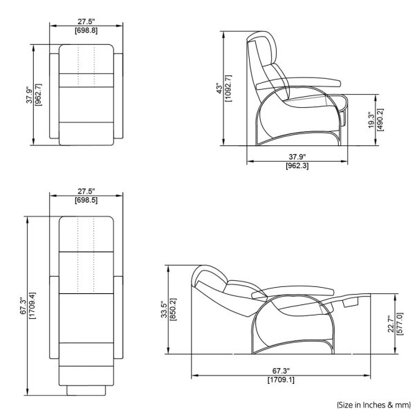 Single Seater Pushback Recliner Chair Style-645 | Recliner Sofa ...