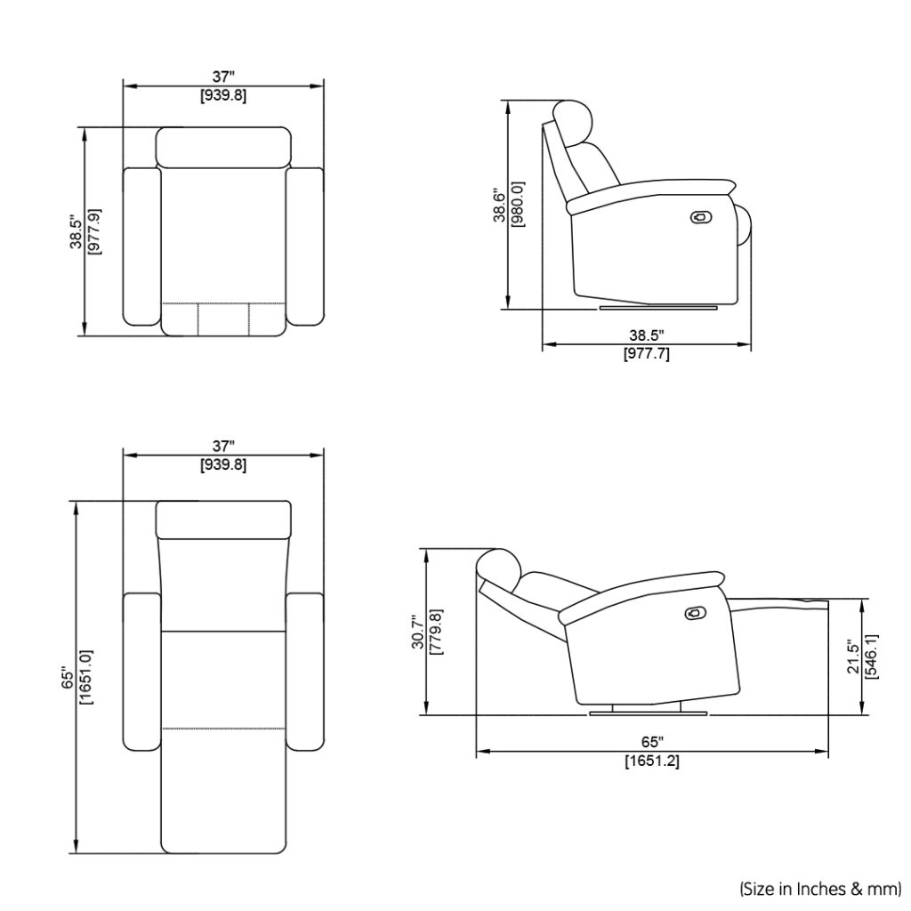 Single Seater Recliner Chair - Green Modena | Recliner Sofa | Recliner ...