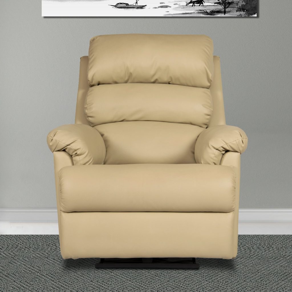 Single Seater Rocking and Revolving Recliner Chair Style-163 Cream ...